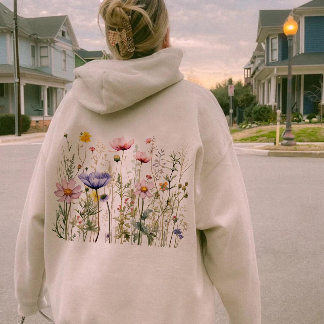 Flowers Hoodie, Botanical Hoodie, Aesthetic Sweatshirt, Floral ...