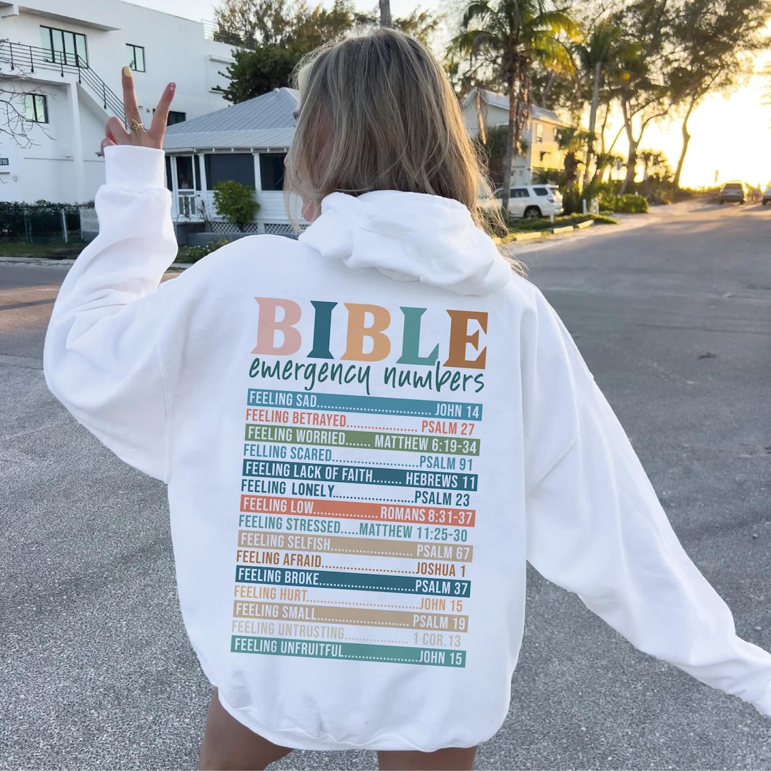Bible Sayings Hoodie, Verses From Bible Sweatshirt, Christian ...