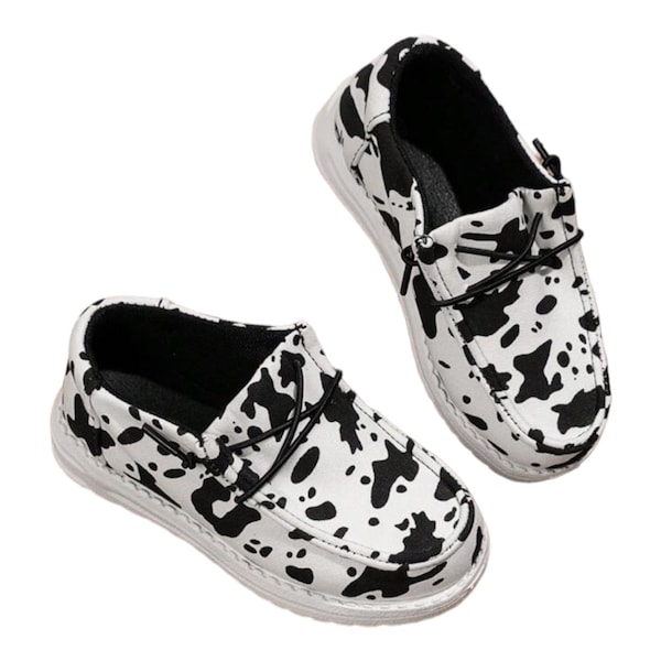 Cow Print Hey Dude Kids - Etsy