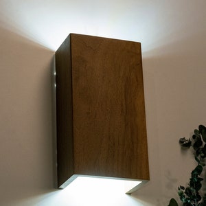 Walnut Wooden Sconce Lamp , Wood Wall Sconces , Industrial Decor ...