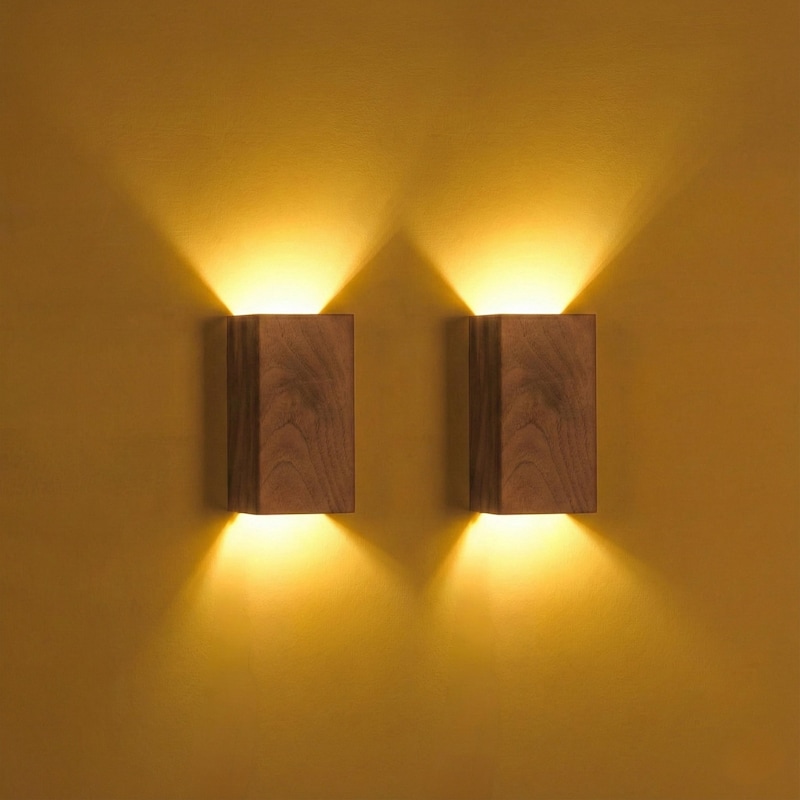 Wooden Sconces With Mirror - Etsy UK