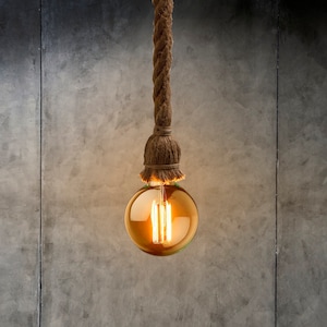Hemp Natural Rope Vintage Retro Pendant Light | Handmade Rope Lights ...