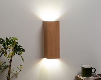 Walnut Wooden Sconce Lamp , Wood Wall Sconces , Industrial Decor ...
