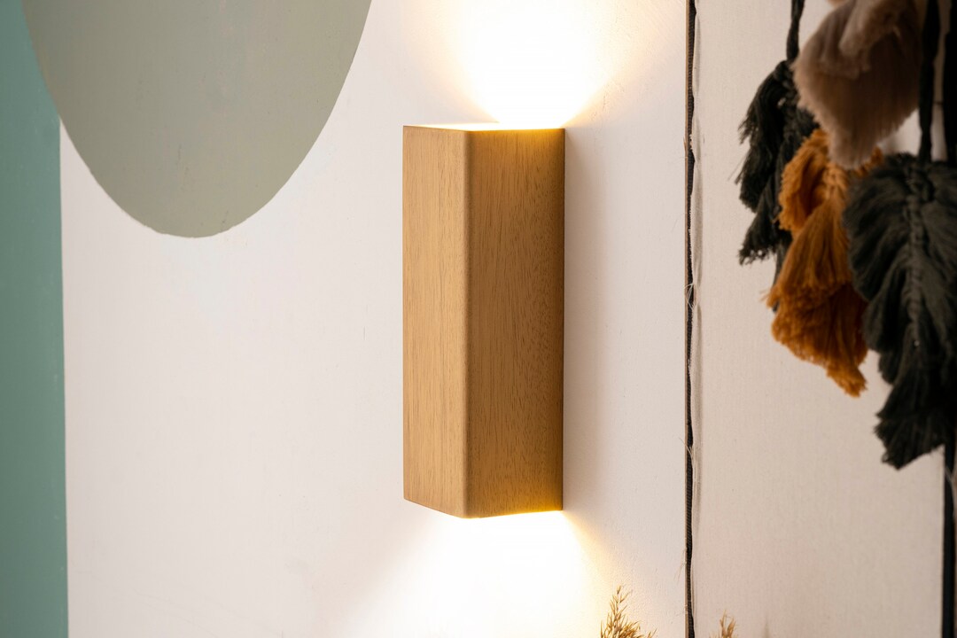 Oak Wall Sconce - Wood Wall Sconce - Antique Industrial Sconce - Wall ...