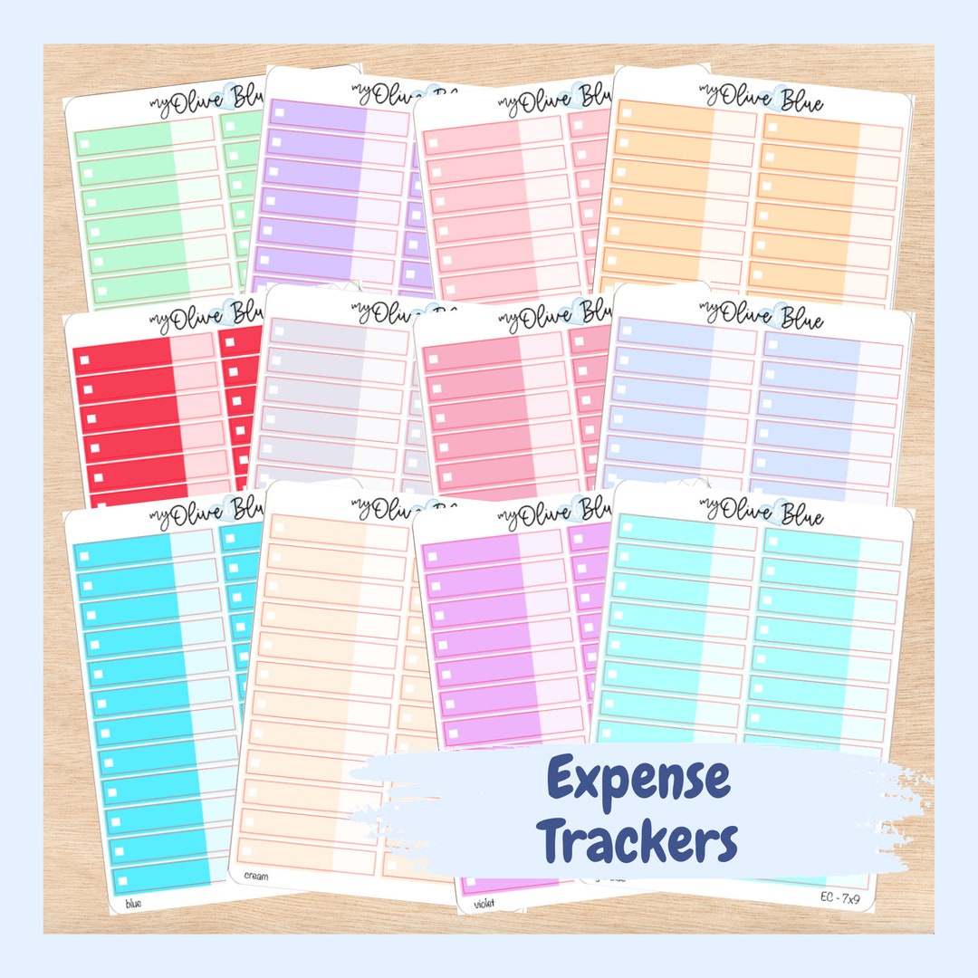 7x9 Expense Tracking Stickers Erin Condren, Plum Paper - Etsy