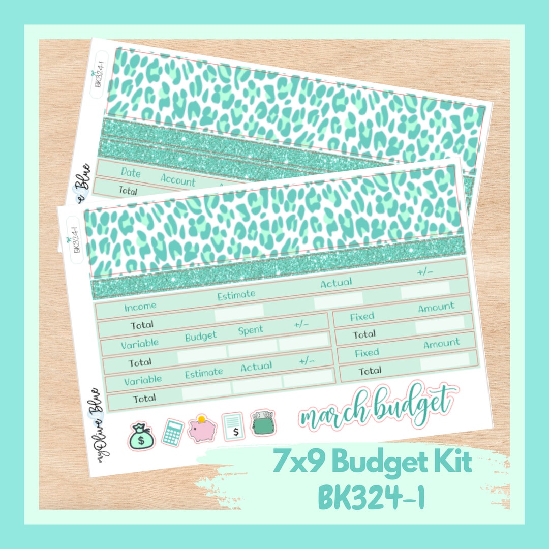 BK324-1 MARCH Design 1 2024 Monthly Budget Stickers 7x9 Erin Condren ...