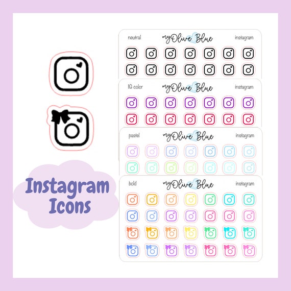 Instagram Icons Simple Icons Mini Icons Planner Icon - Etsy