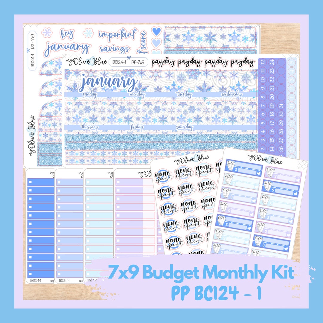 BC124-1 PLUM PAPER JANUARY Monthly Budget Kit Design 1 Monthly View for ...