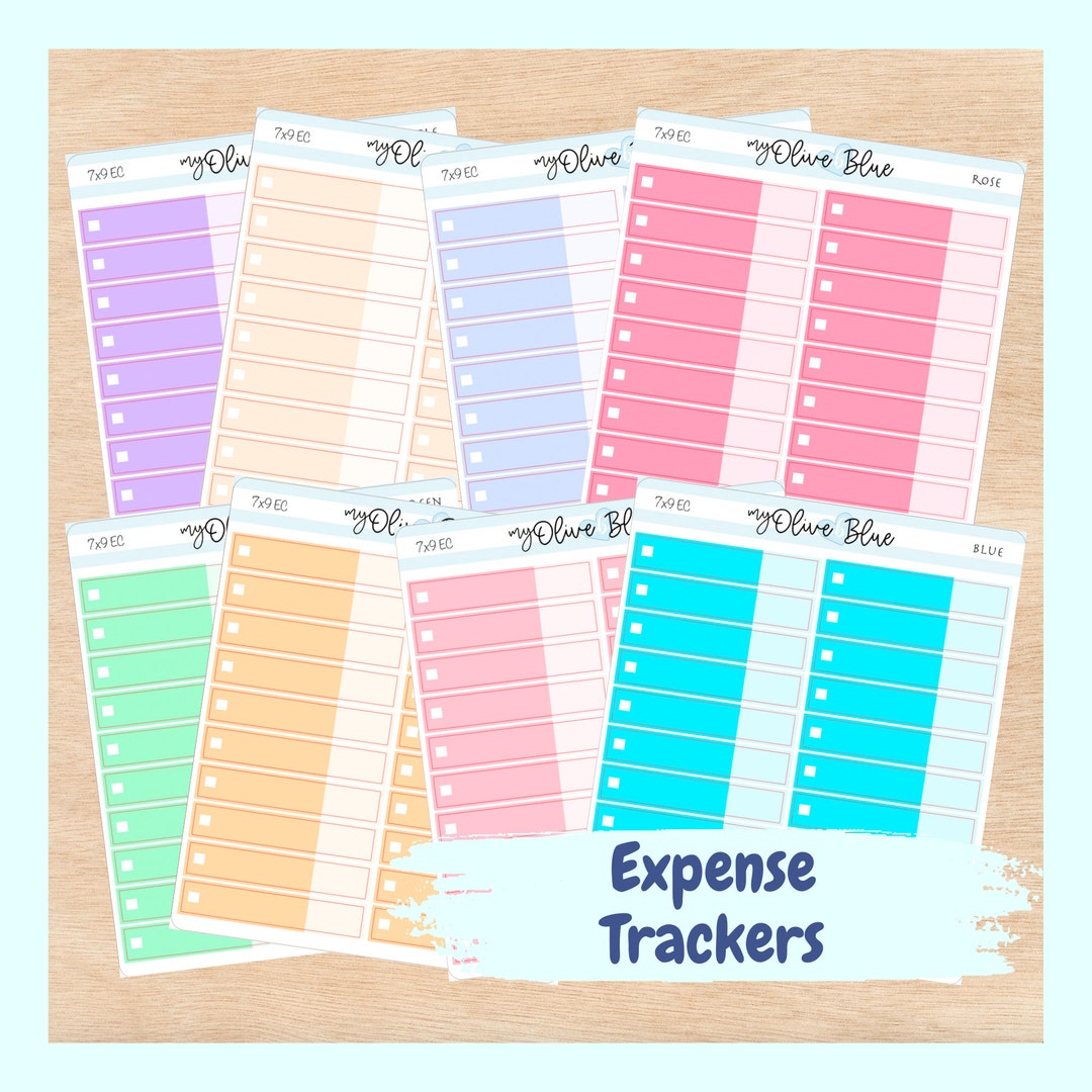 7x9 Expense Tracking Stickers Erin Condren Plum Paper - Etsy