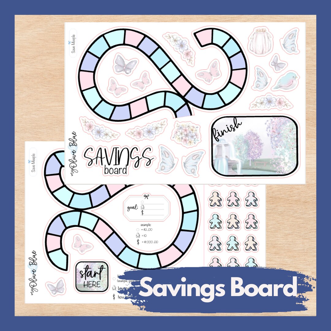 Savings Board Savings Challenge Budget Savings Game Budget Planner ...