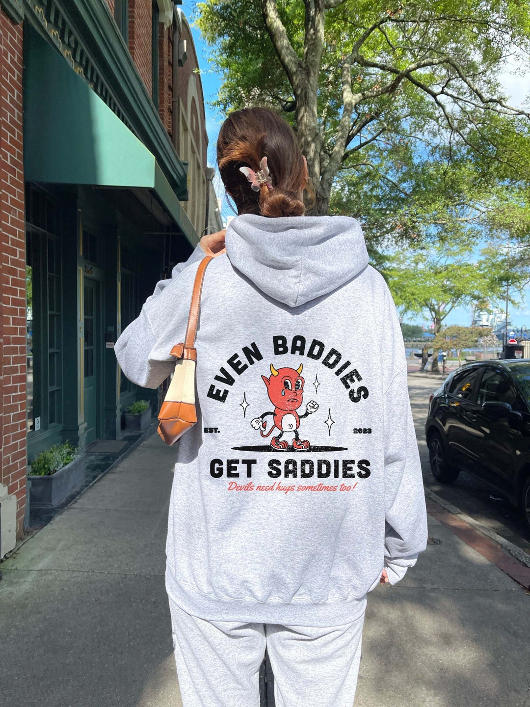 Even Baddies Get Saddies Mental Health Hoodie Devil Goth Hoodie Mental ...