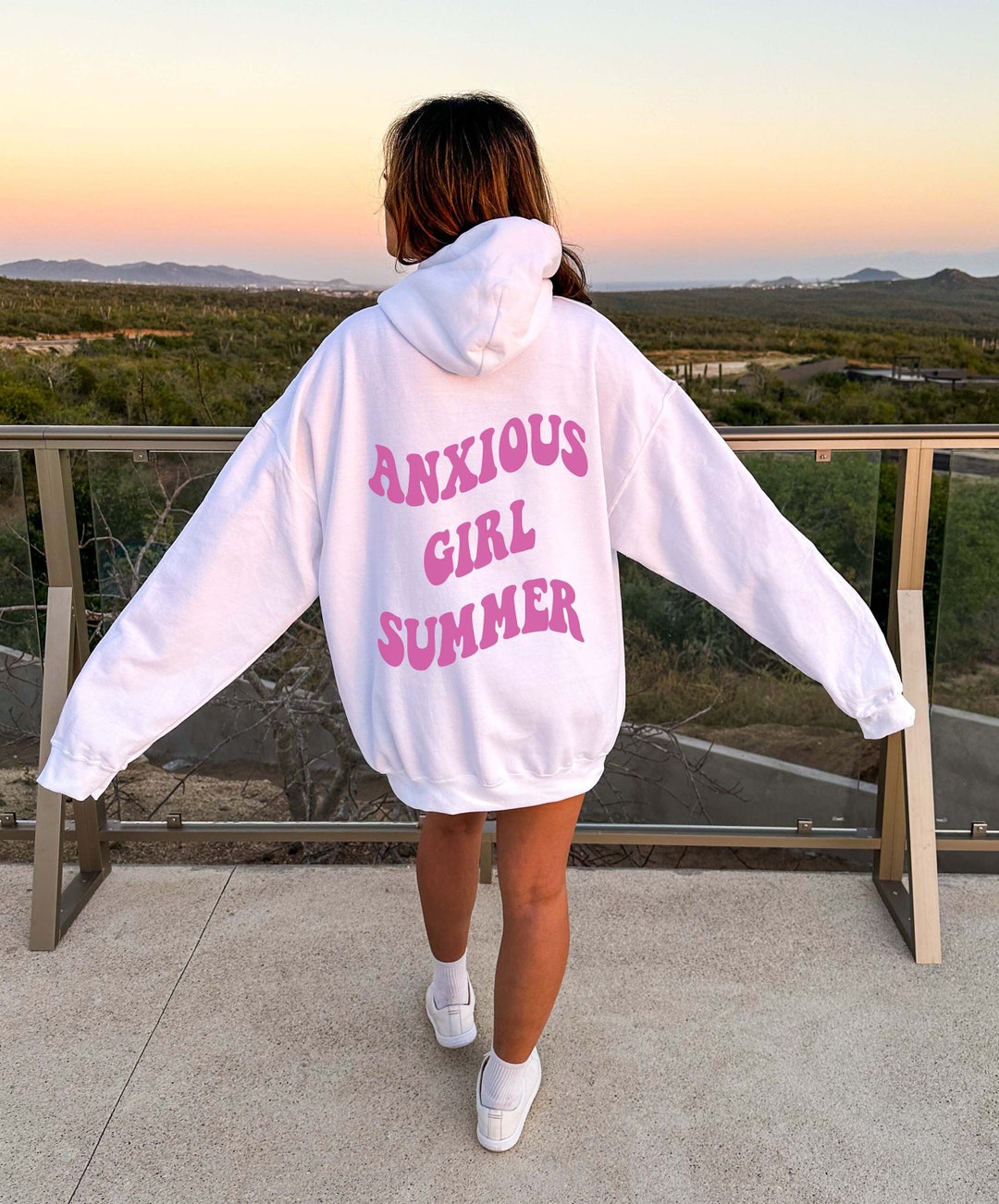 Anxious Girl Summer Funny Mental Health Hoodie Mental Health Sweatshirt ...