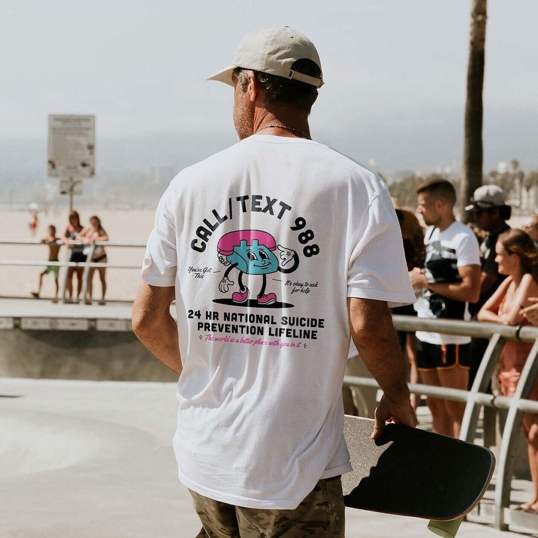 Call Text 988 National Suicide Lifeline Mental Health Shirt Anxiety ...