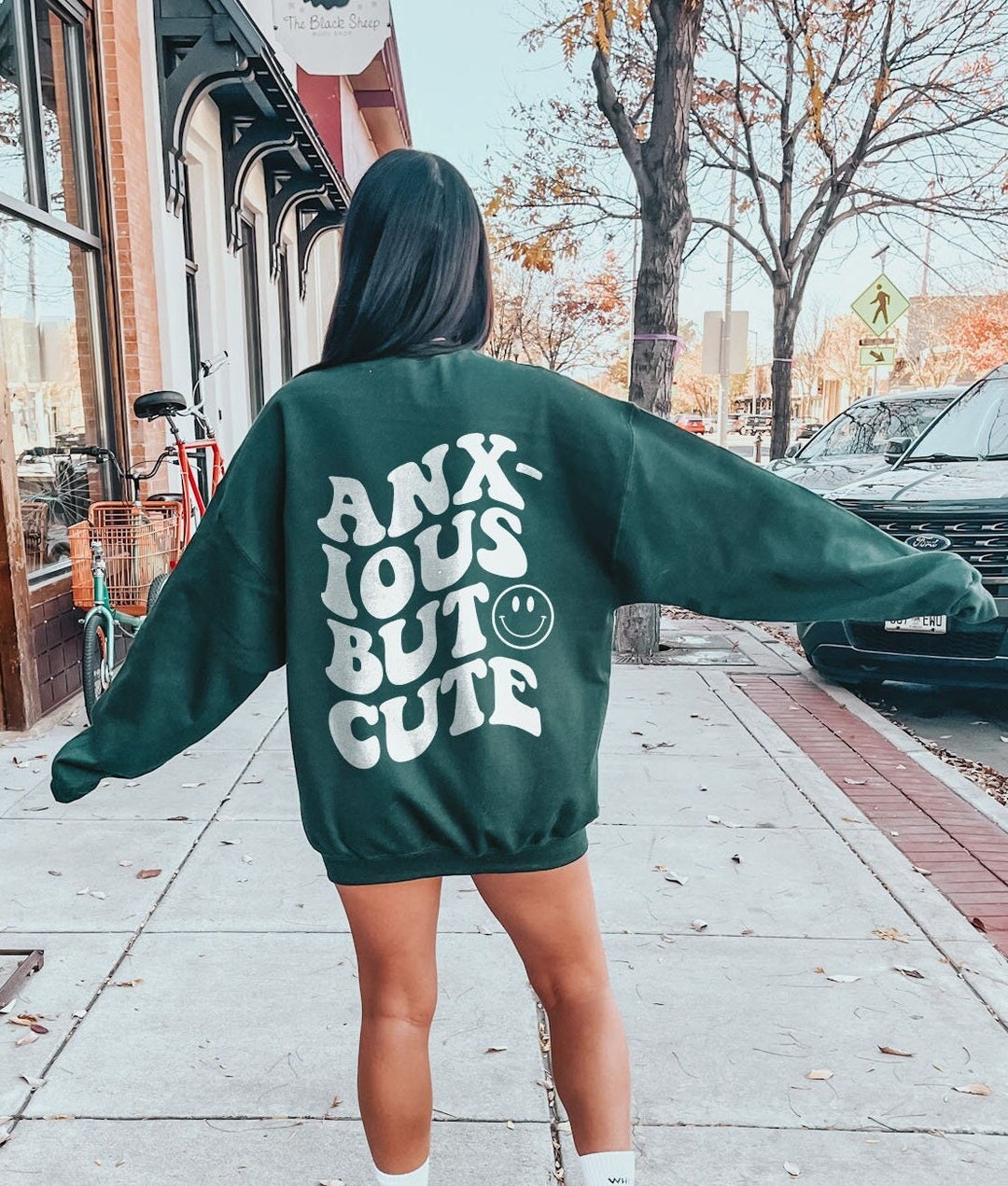 Anxious but Cute Mental Health Sweatshirt Mental Health Hoodie Anxiety ...