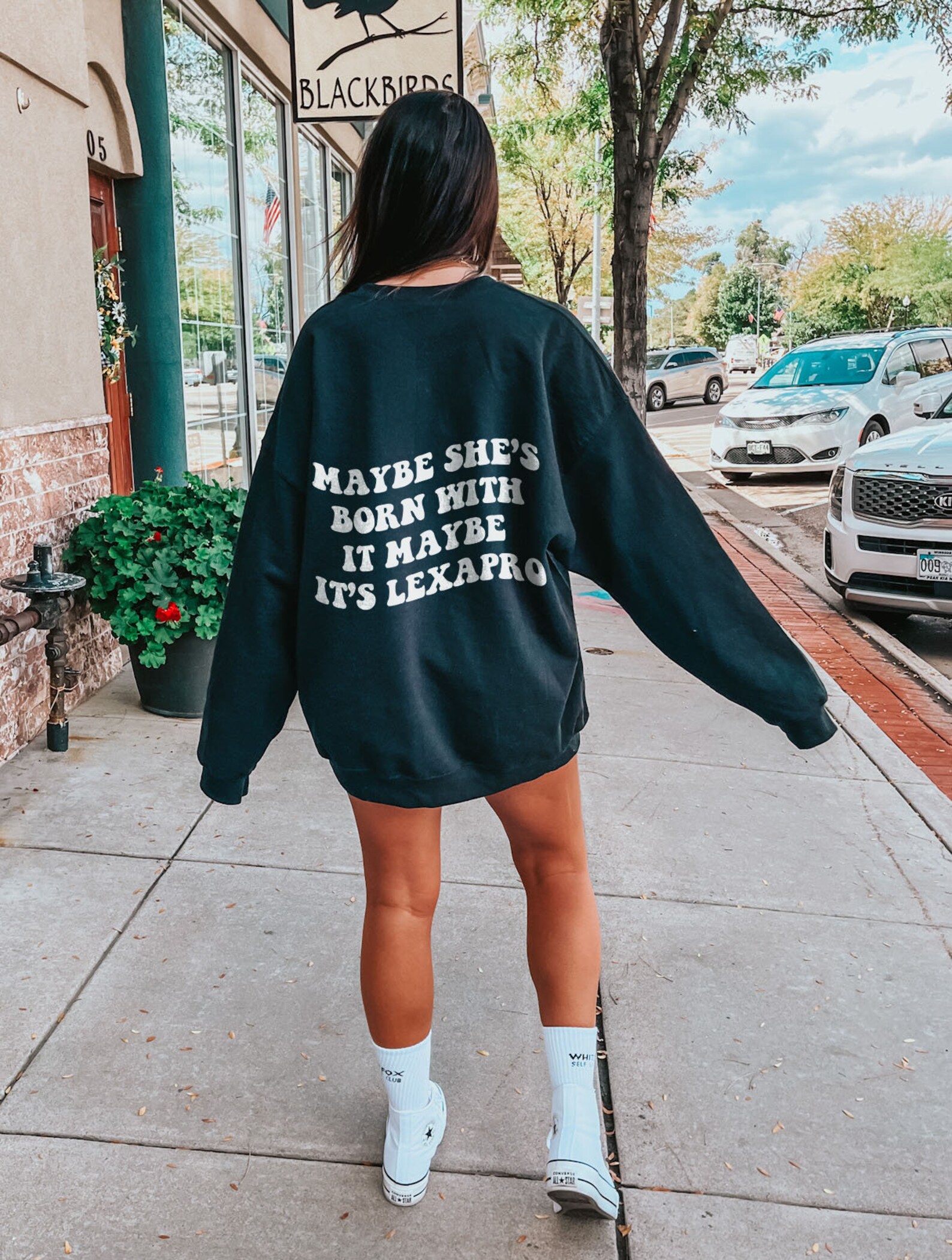 Maybe She's Born With It Maybe Its Lexapro Mental Health Sweatshirt ...