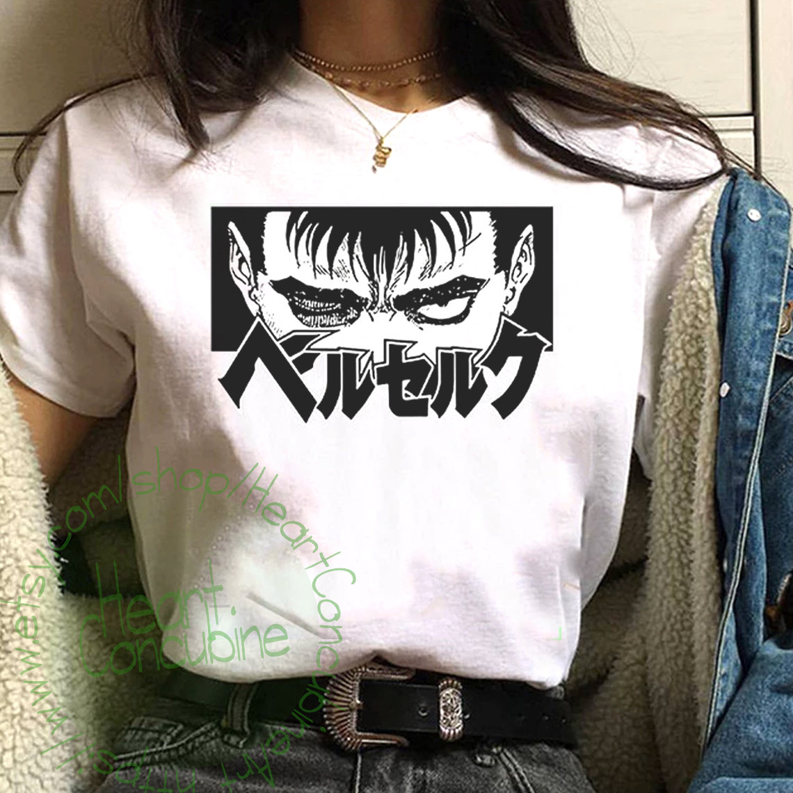 Anime Berserk Guts Eyes Tshirt - Black Swordsman Party, Anime Clothing