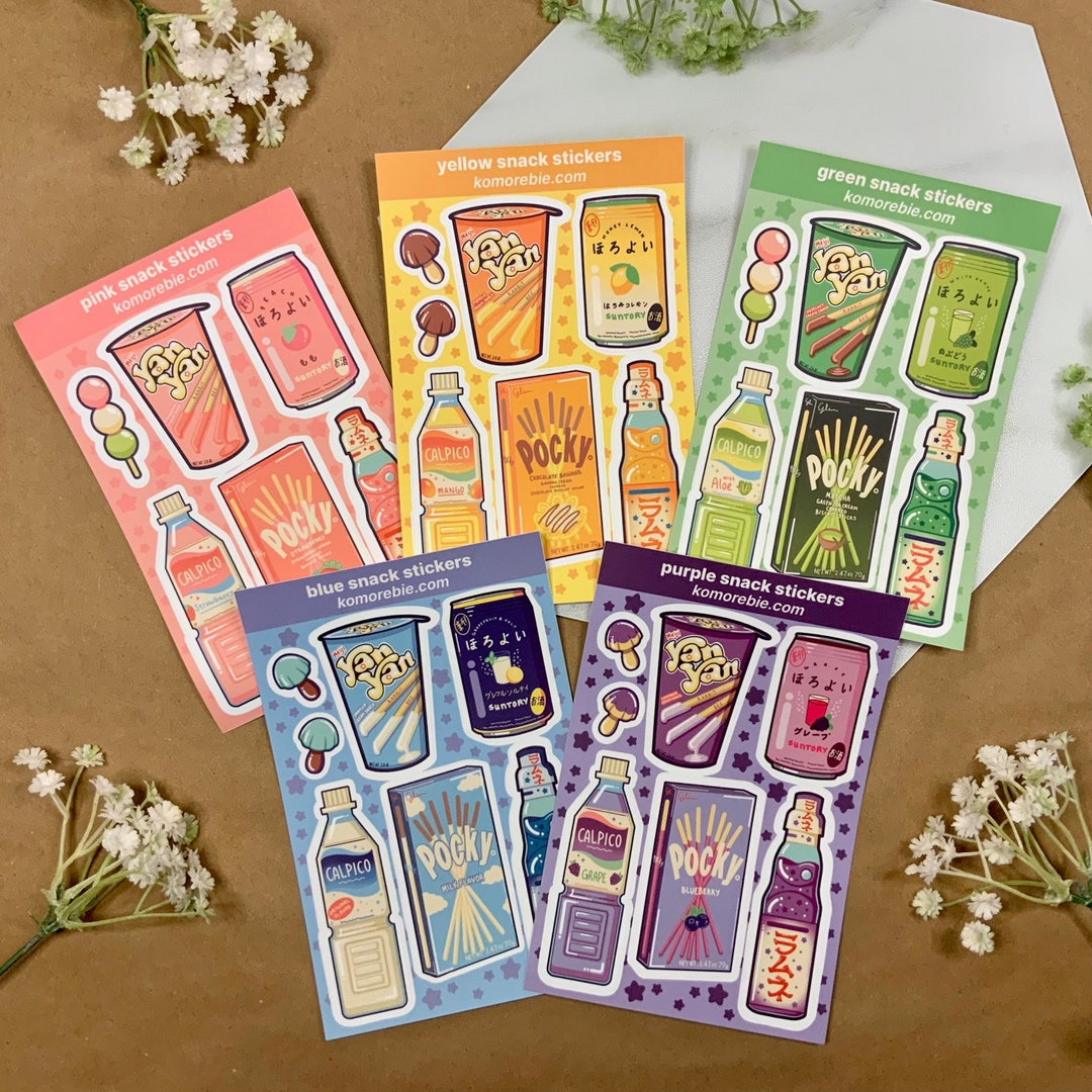 Snack Sticker Sheets - Etsy