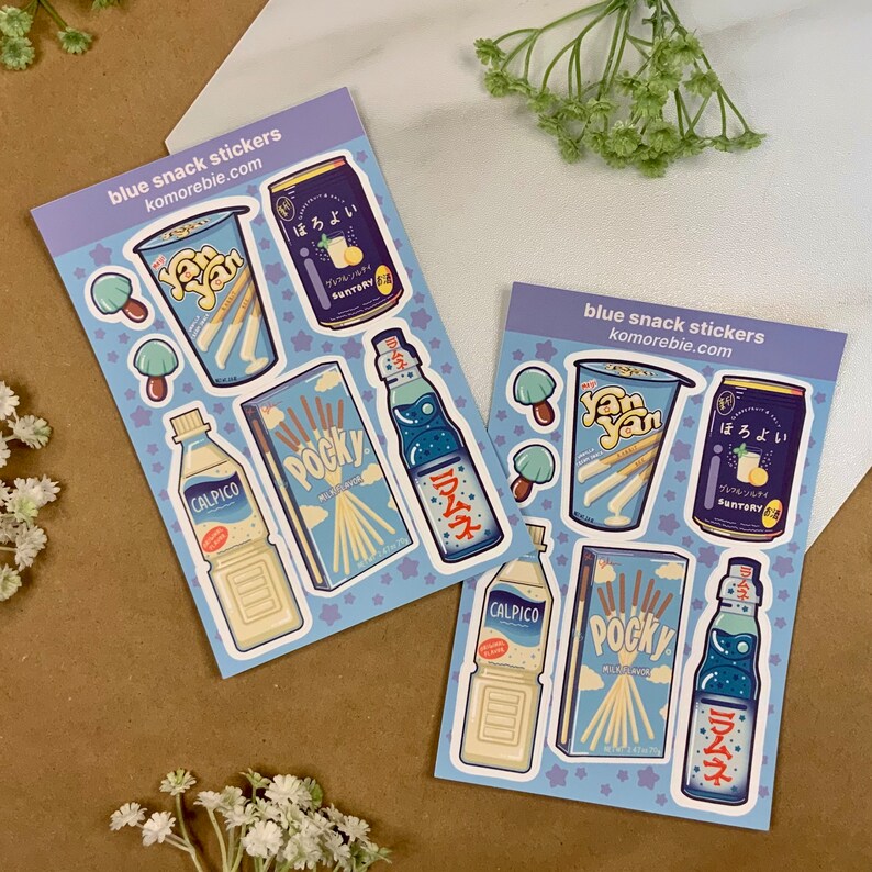 Snack Sticker Sheets - Etsy