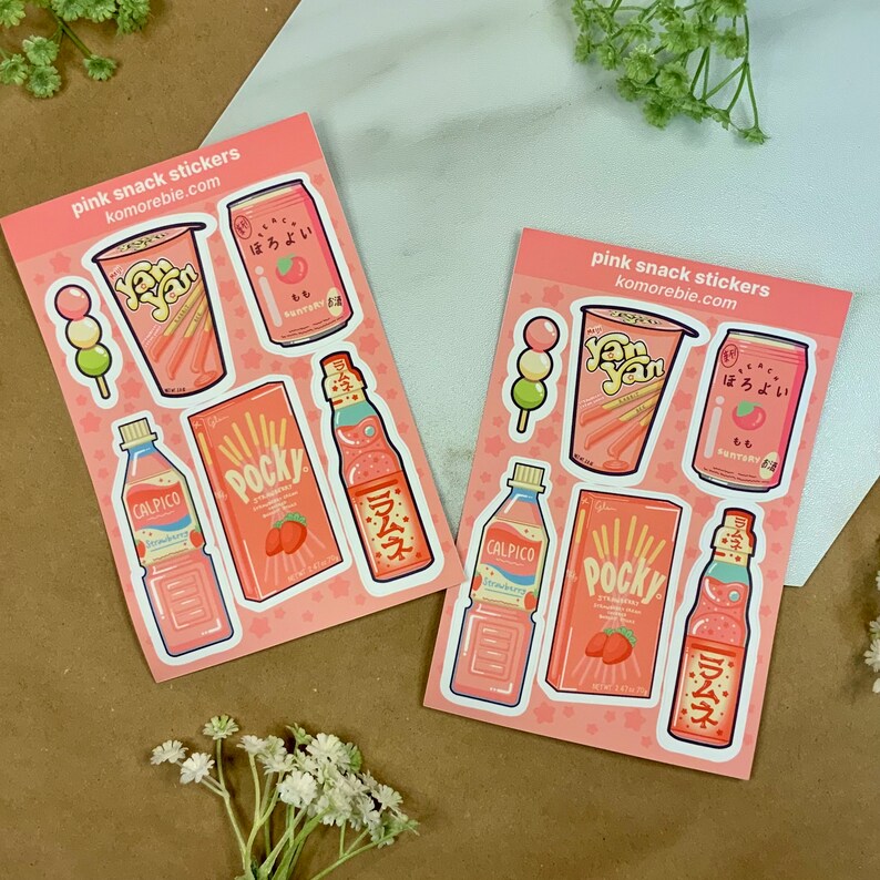 Snack Sticker Sheets - Etsy