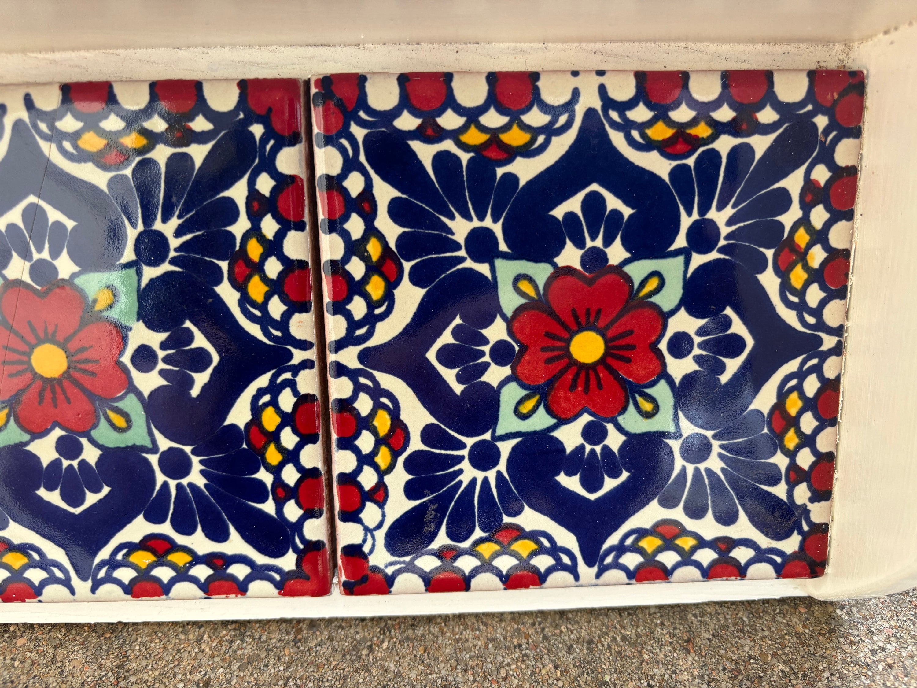 Small Red and Blue Tile Shelf - Etsy