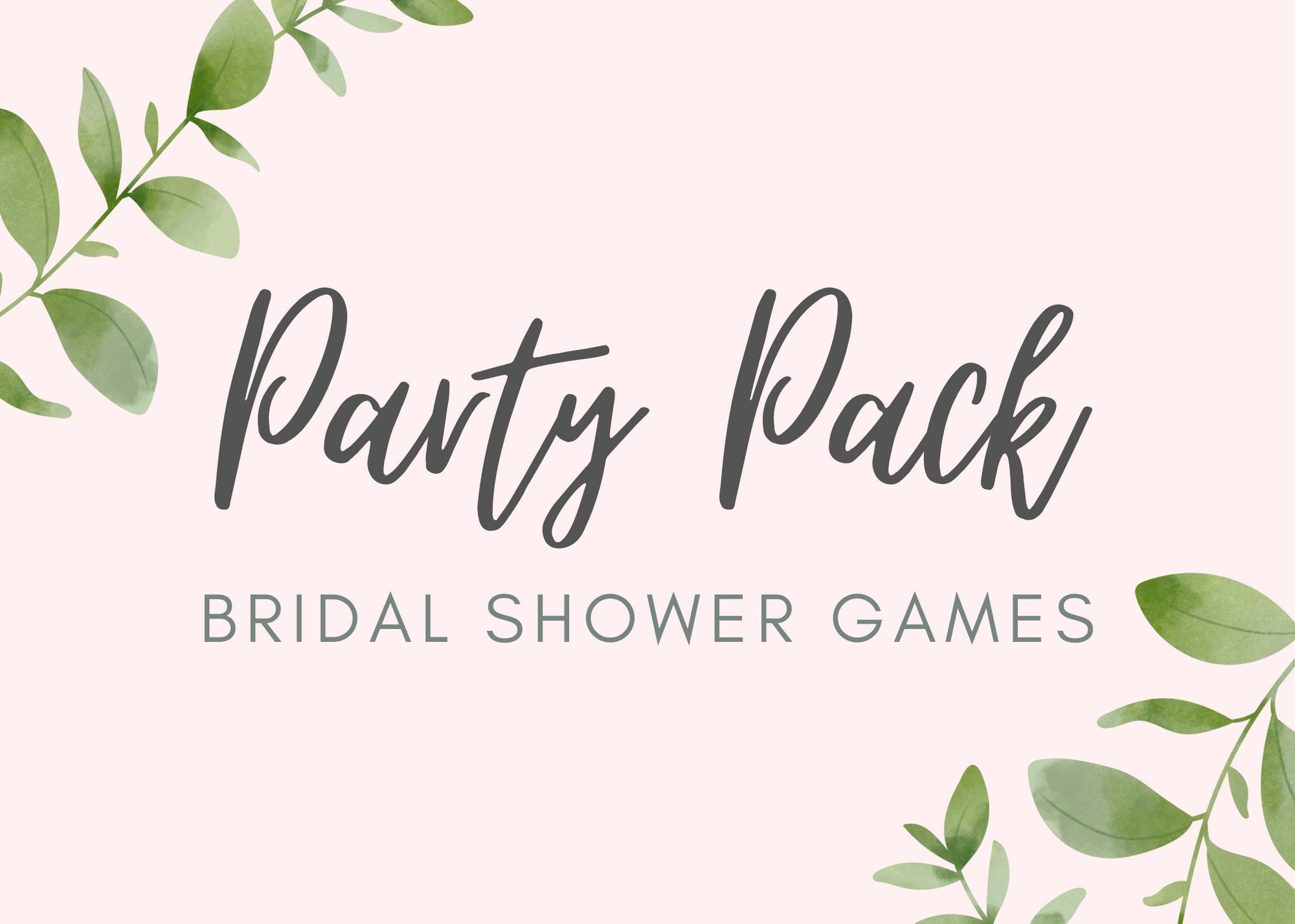 Leafy Pink Party Pack Bridal Shower Games - Etsy