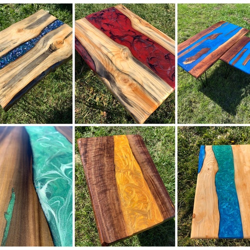 Epoxy River Table Cherry Slab Table Live Edge Table Epoxy - Etsy