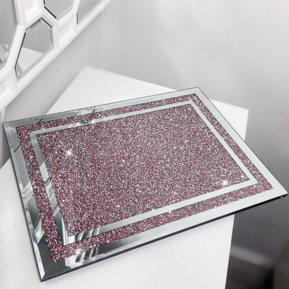 PINK Large Silver Crushed CHOPPING BOARD Crystal Diamond - Etsy