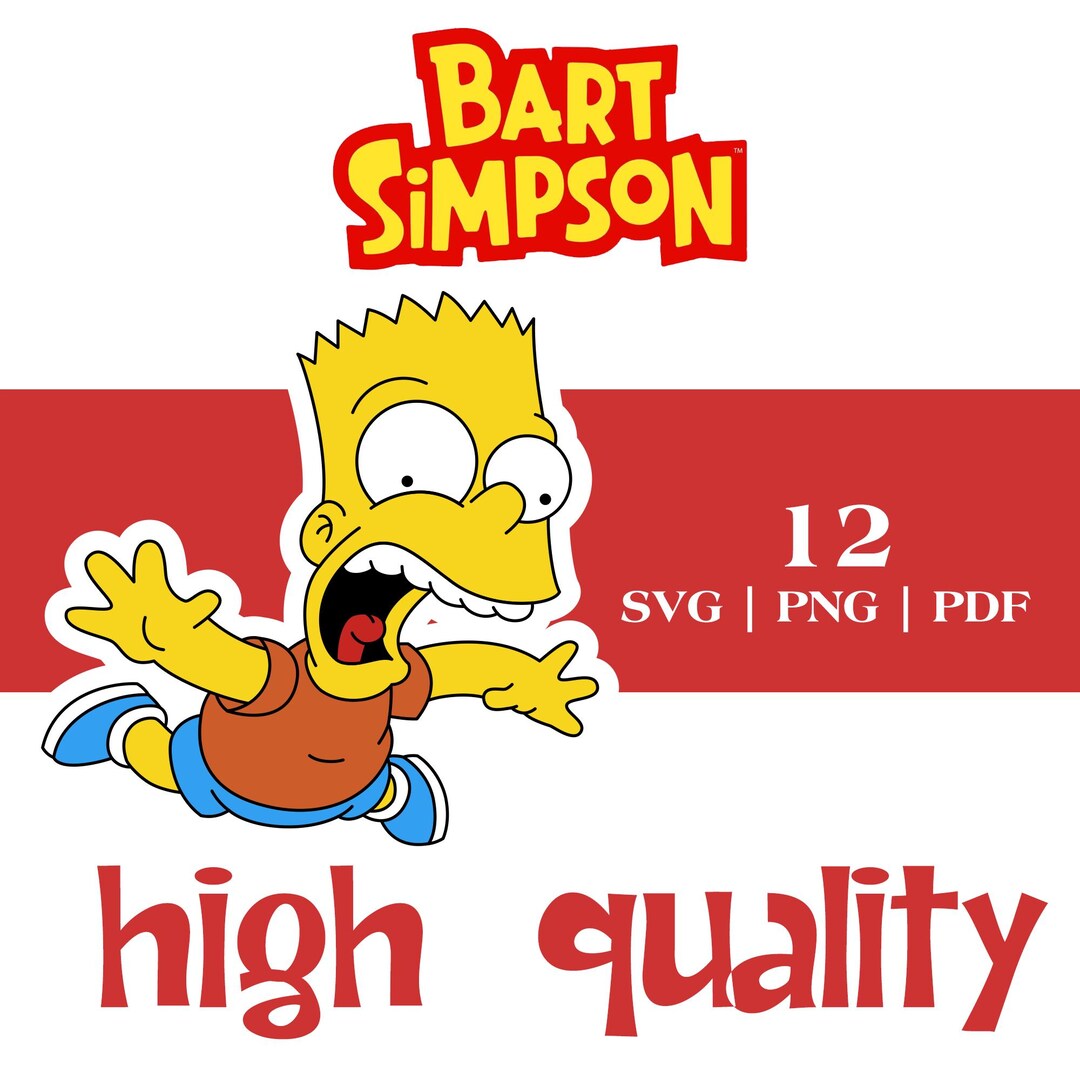Bart Simpson Digital Art Pack SVG, PNG, PDF Files for Sublimation ...
