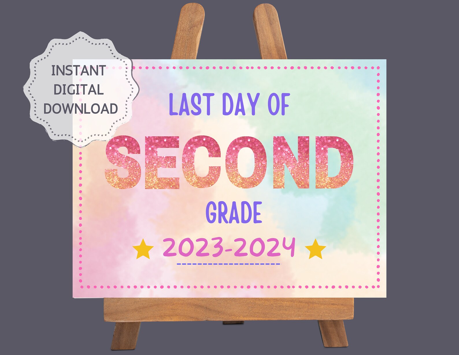 First and Last Day of Second Grade Sign, Last Day of School Sign, 2023 ...