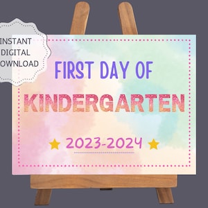 First and Last Day of Kindergarten Sign, Last Day of School Sign, 2023 ...