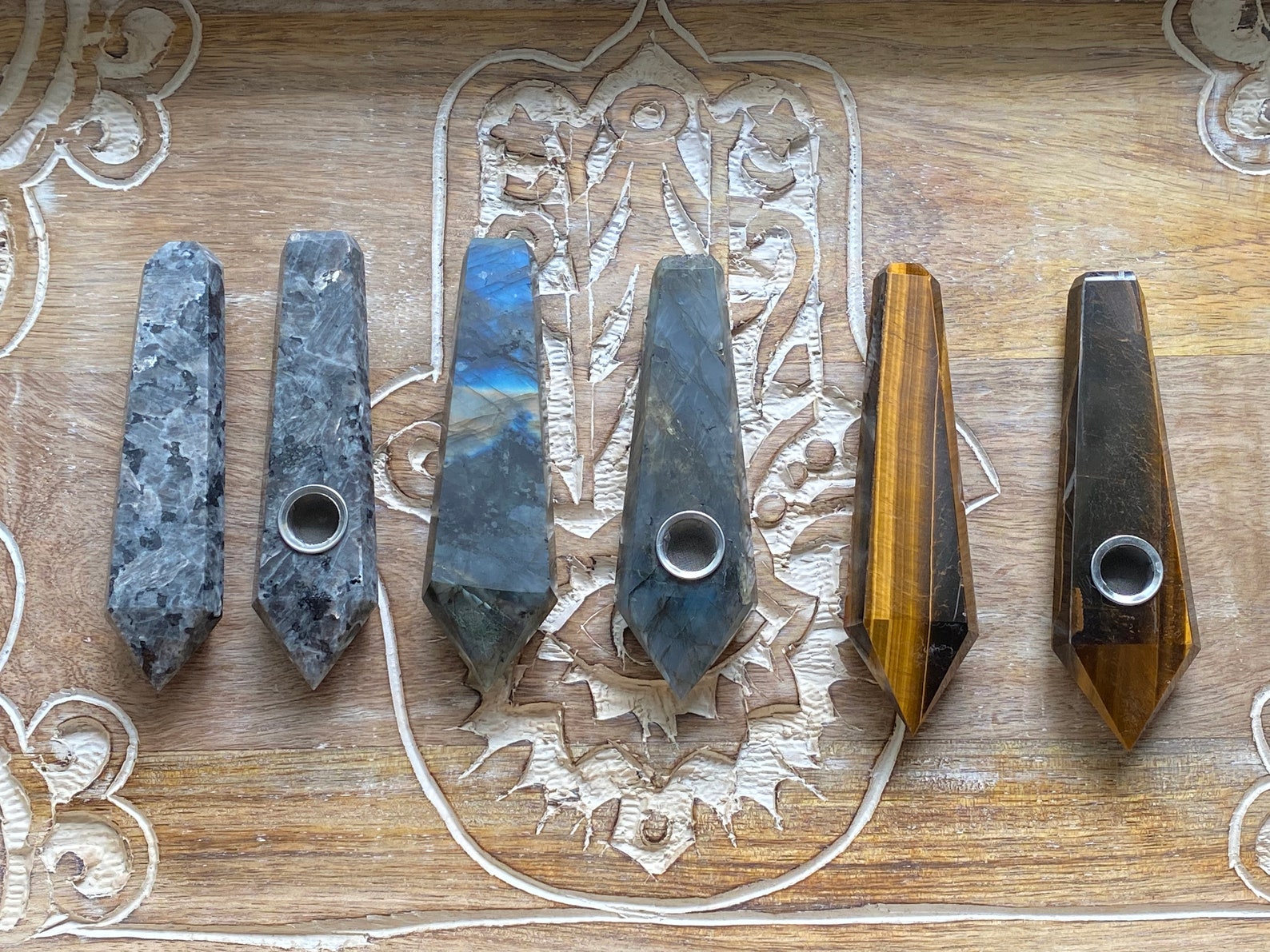 Natural Crystal Pipes - Etsy