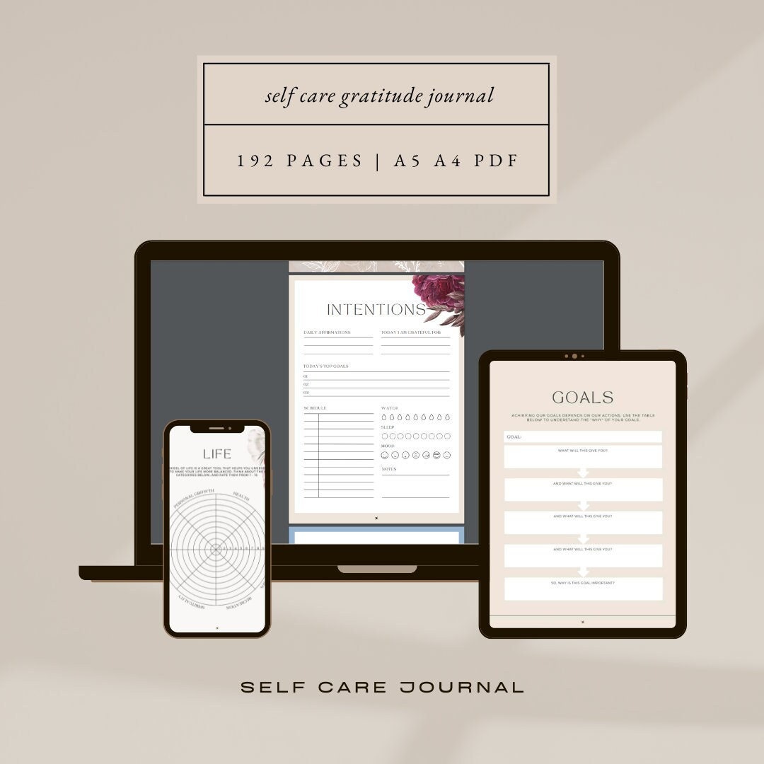 2025 Self Care Gratitude Journal | Intentions With Daily Affirmations ...