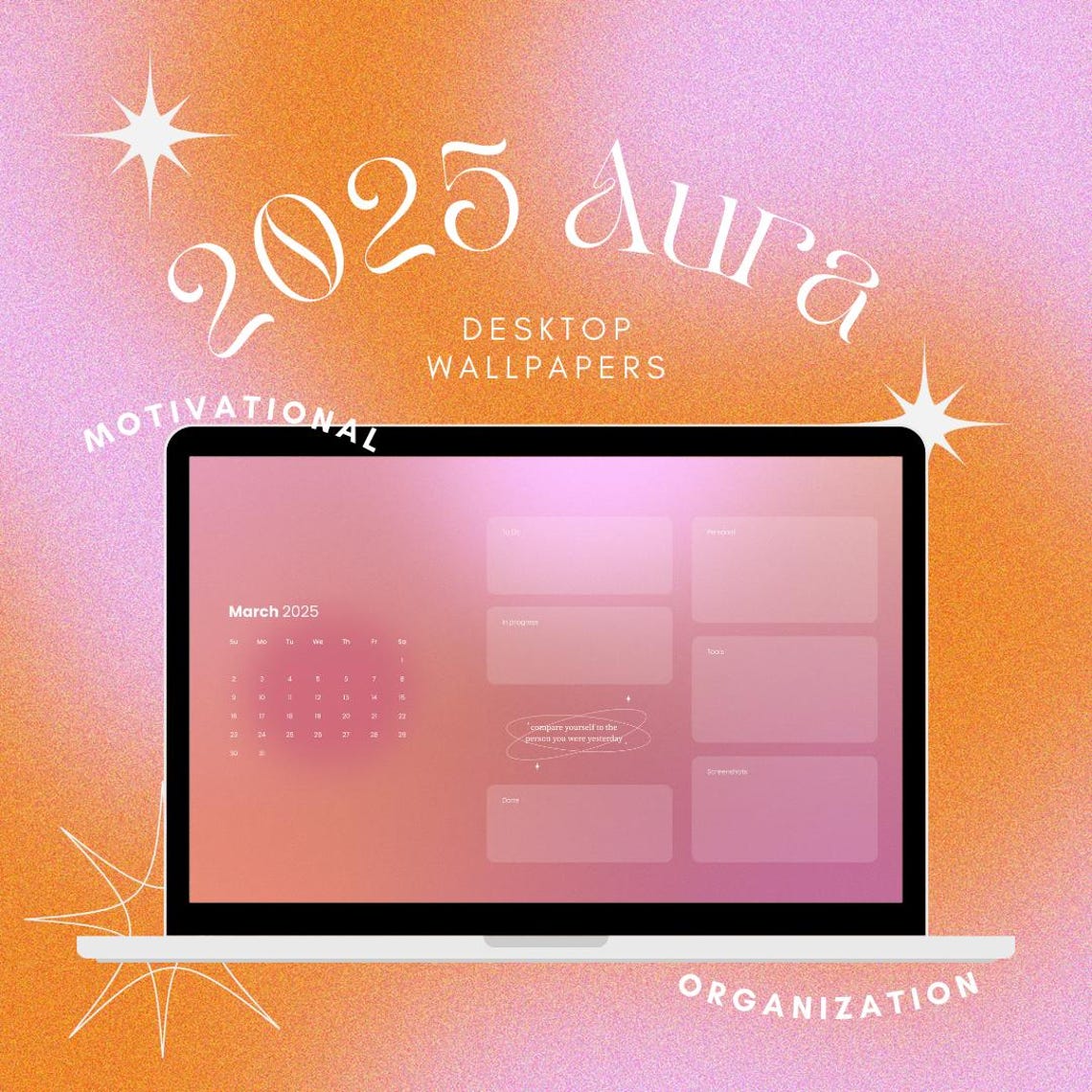 2025 Aura Gradient Desktop Calendar Wallpapers | Student Motivation ...