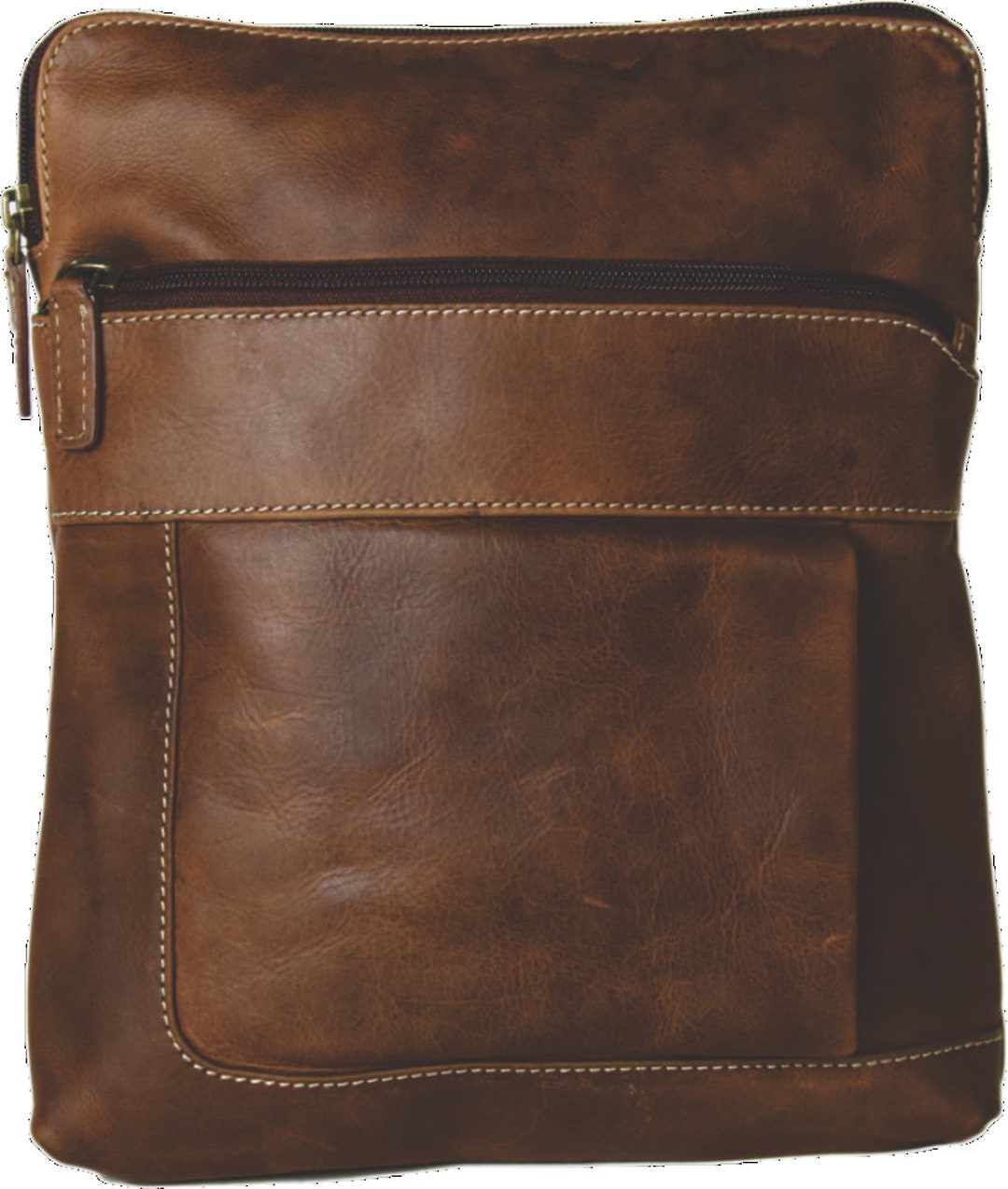 Rugged Earth Medium Leather Purse With Top Zipper - Etsy