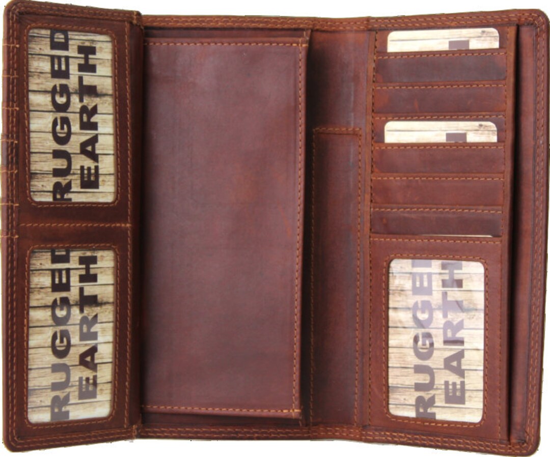Rugged Earth Leather Wallet With Pen Holder - Etsy