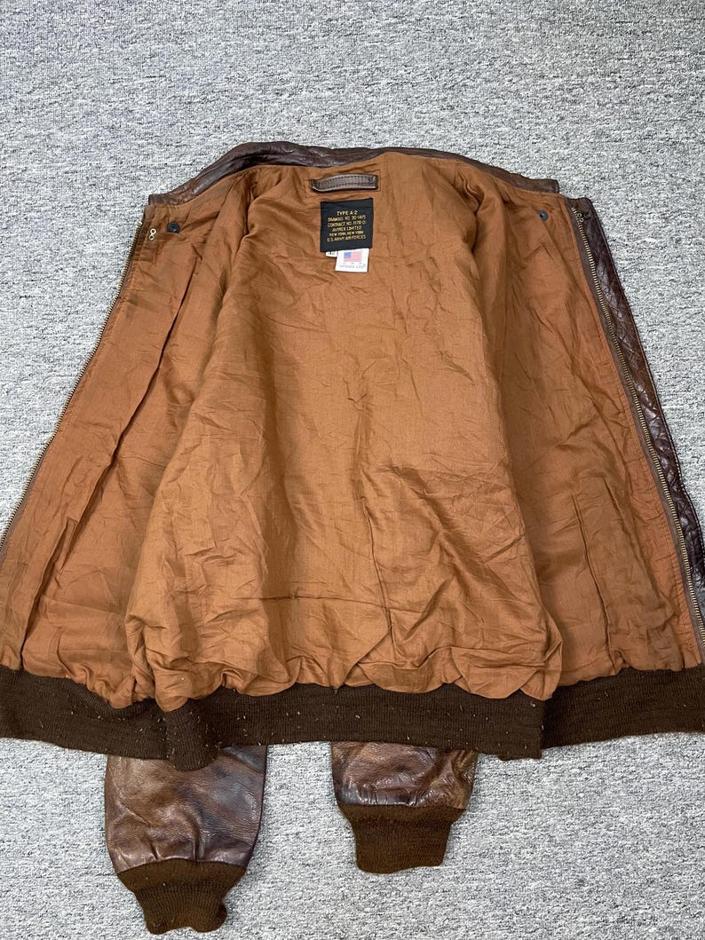 Vintage 1978 Avirex Type-a2 Leather Jacket 70s US Army Air Force Bomber Jacket Top Gun Flight ...