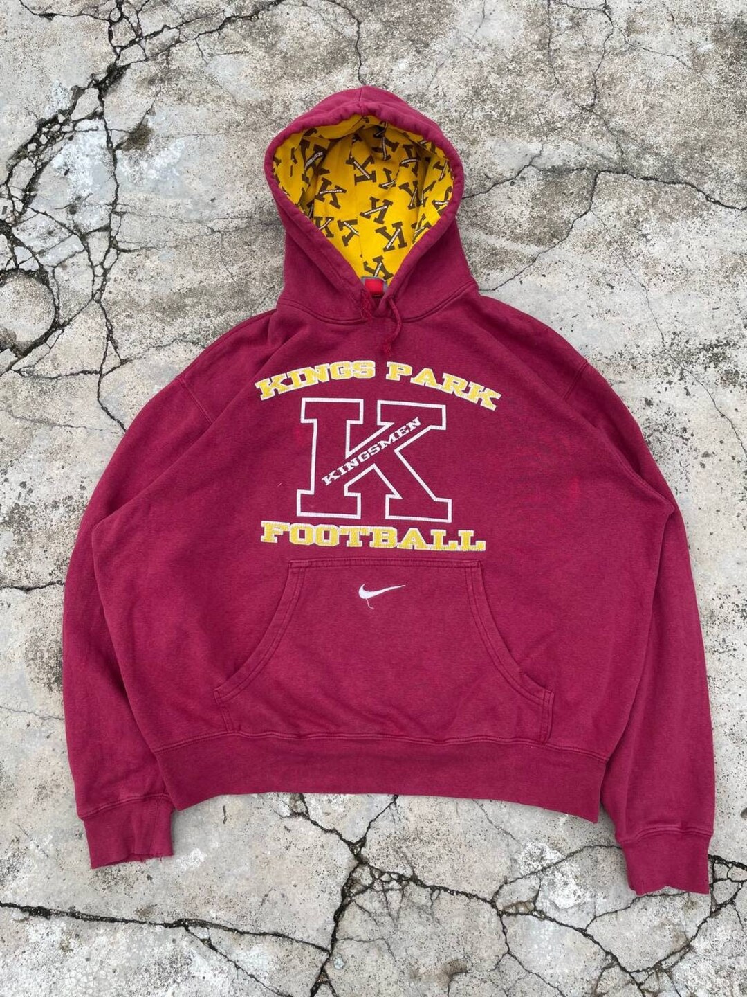 Vintage 00s Distressed Nike Center Kings Park Football Pullover Hoodie ...