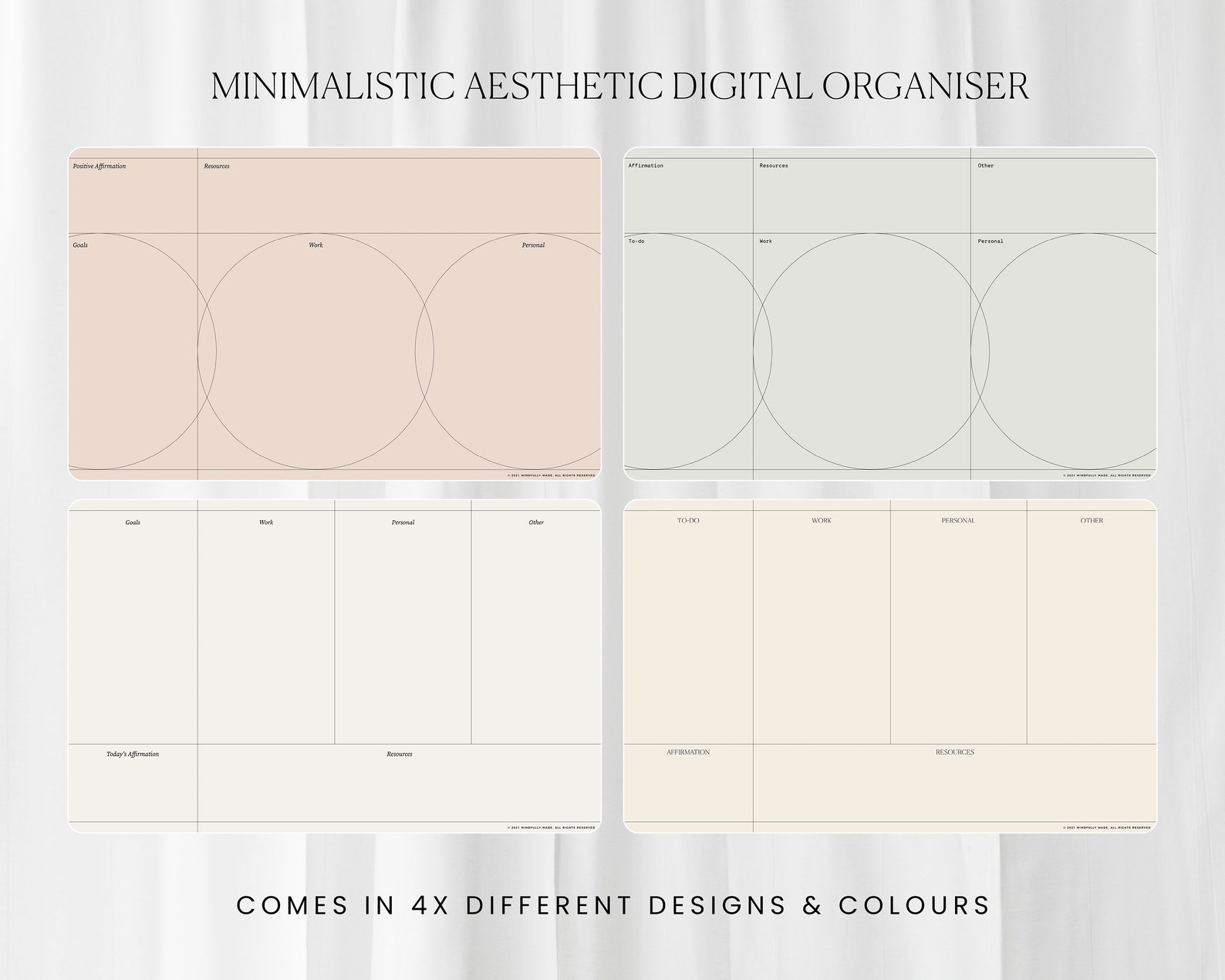Minimal Elegant Aesthetic Digital Desktop Wallpaper Organiser With ...