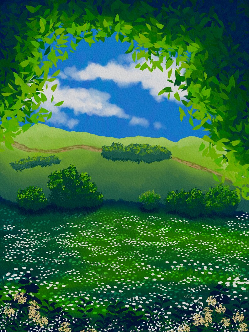 Digital Download Nature Landscape Print 8x10 Spring Meadow - Etsy