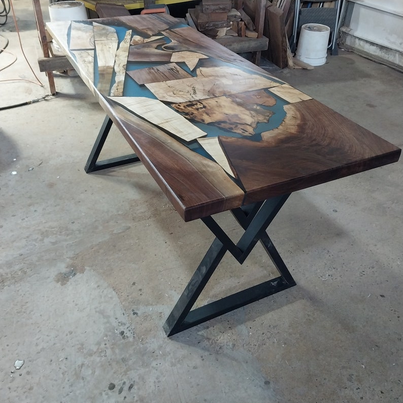 River Table, Dining Table, Coffee, Table, Office Desk Live Edge - Etsy