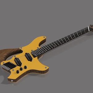 Custom Guitar Design for CNC Router Machine or to Hand Craft. Includes ...