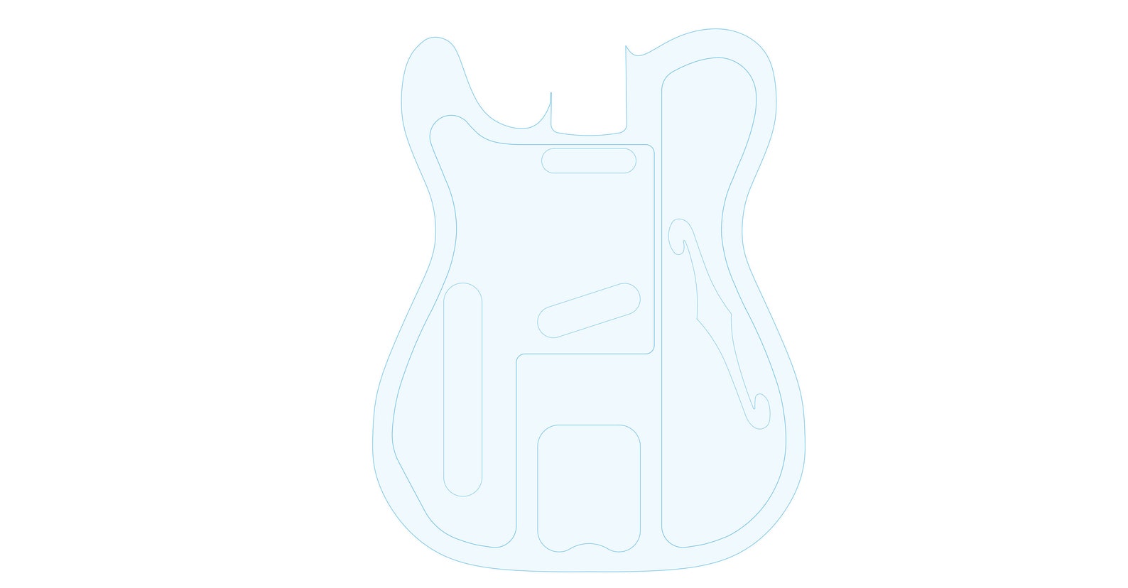 Fender Telecaster Hollow Body 2D Digital Files Design for Cnc Router ...