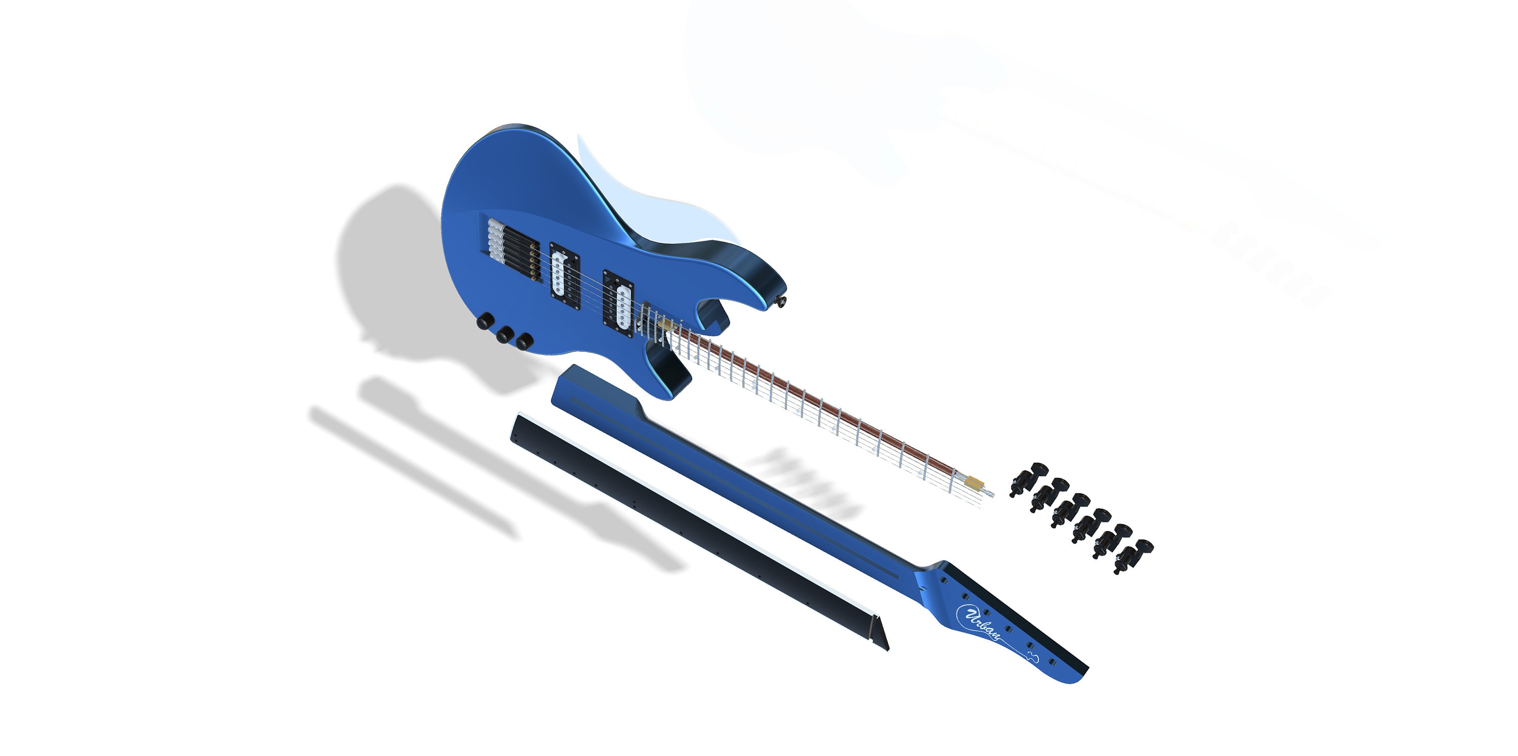 2D Digital Files Custom Guitar Design for Cnc Router Machine or to Hand ...