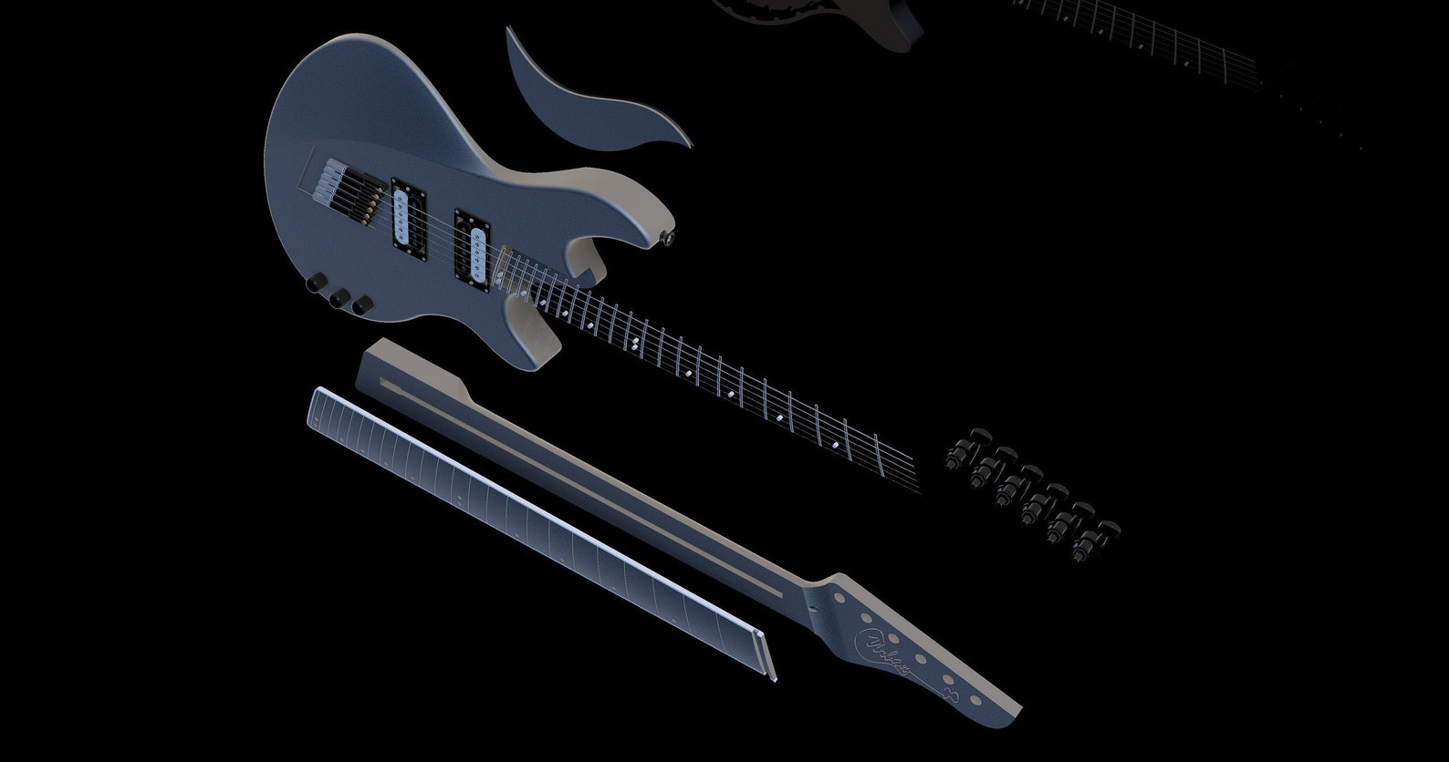 Custom Guitar Design for CNC Router Machine or to Hand Craft. Includes ...