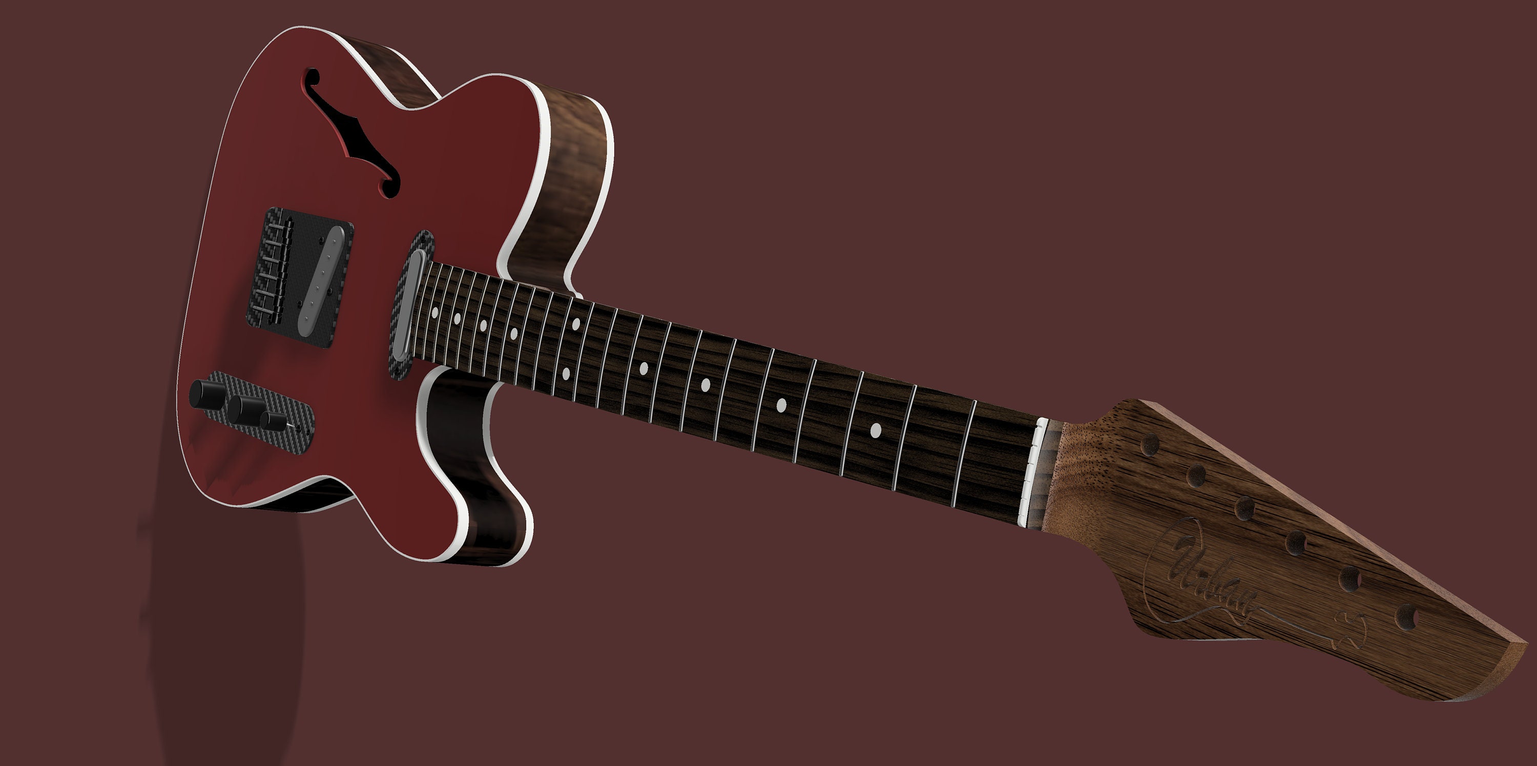 Fender Telecaster Hollow Body Design for CNC Router Machine or to Hand ...