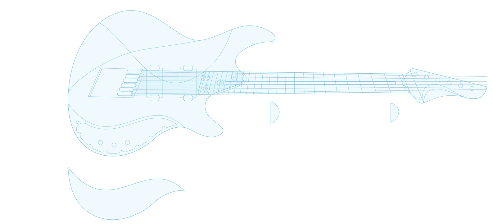 Custom Guitar Design for CNC Router Machine or to Hand Craft. Includes ...