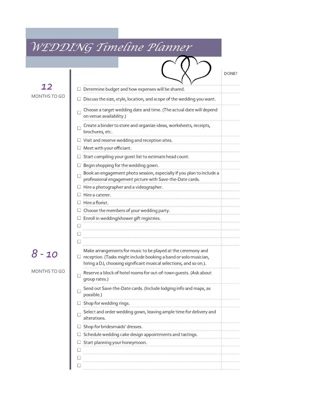 Wedding Planning Checklist/ Wedding Task Tracker / Wedding List ...