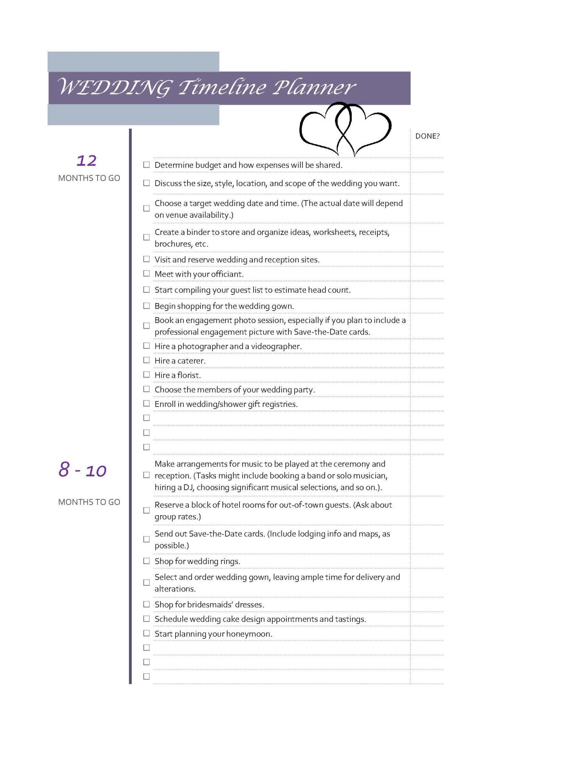 Wedding Planning Checklist/ Wedding Task Tracker / Wedding List ...