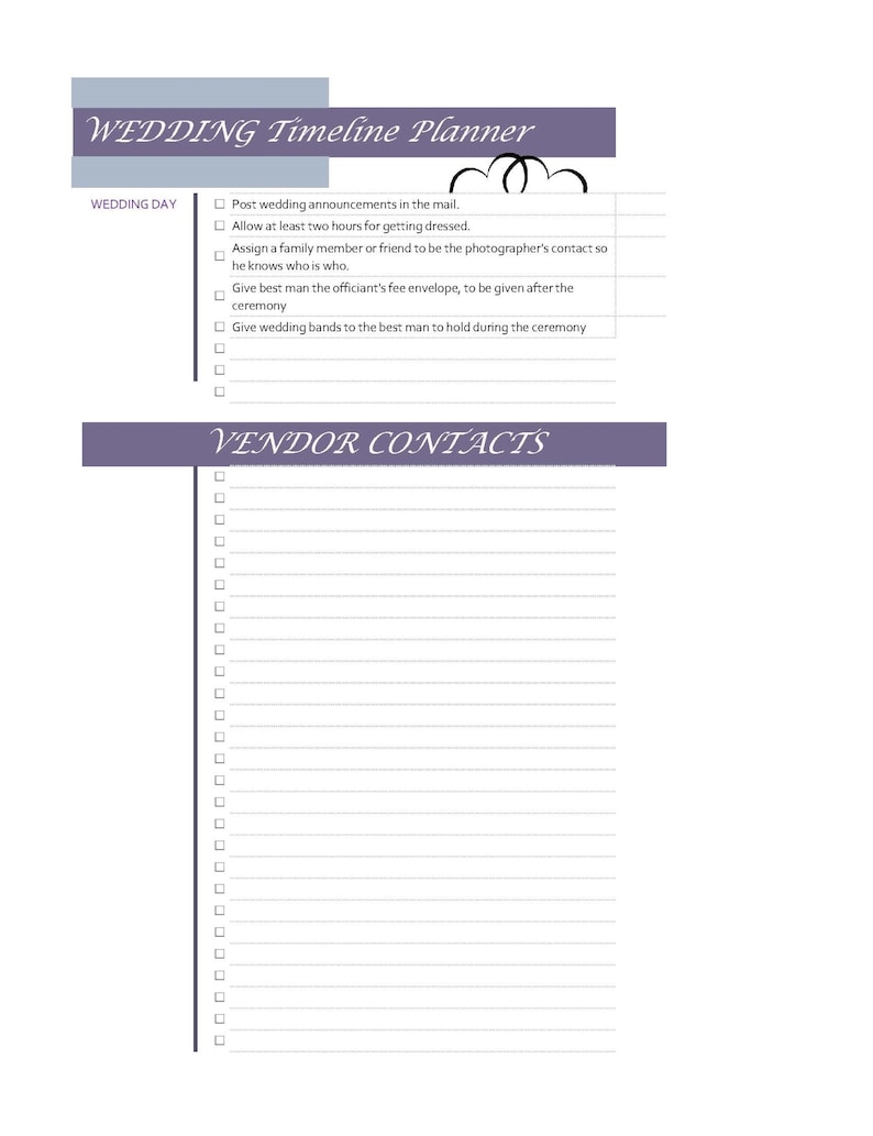 Wedding Planning Checklist/ Wedding Task Tracker / Wedding List ...