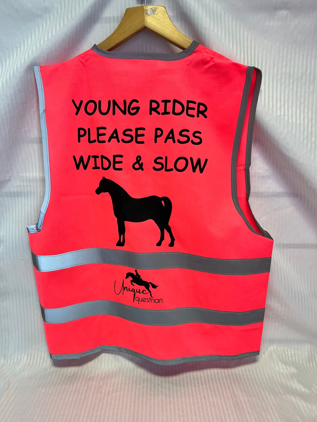 Young Rider Please Pass Slow & Wide Kids Hi Vis Safety Vest 5 Colour ...